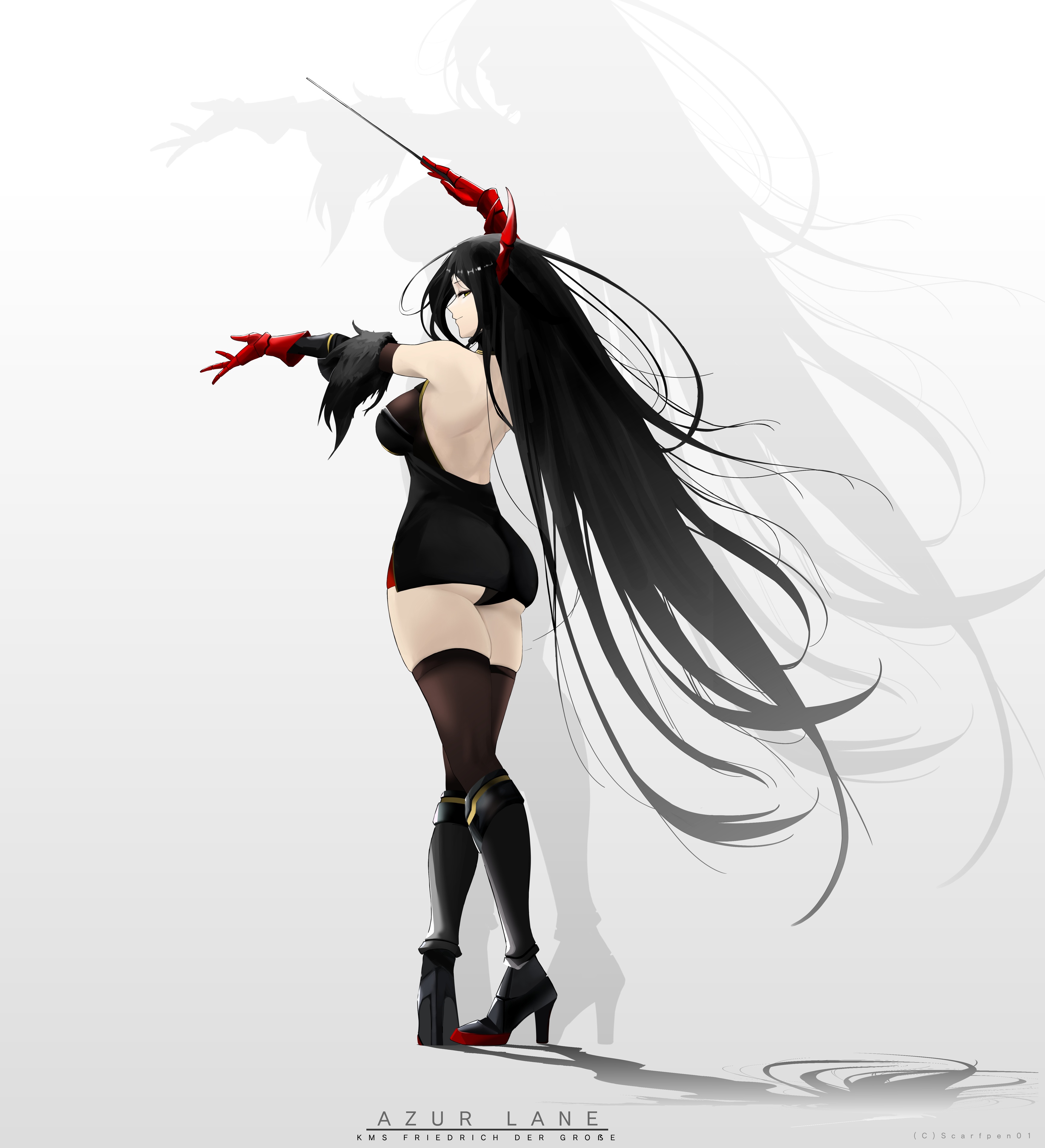 Scarfpen01 Azur Lane Friedrich Der Grosse Azur Lane Ass Dress Heels